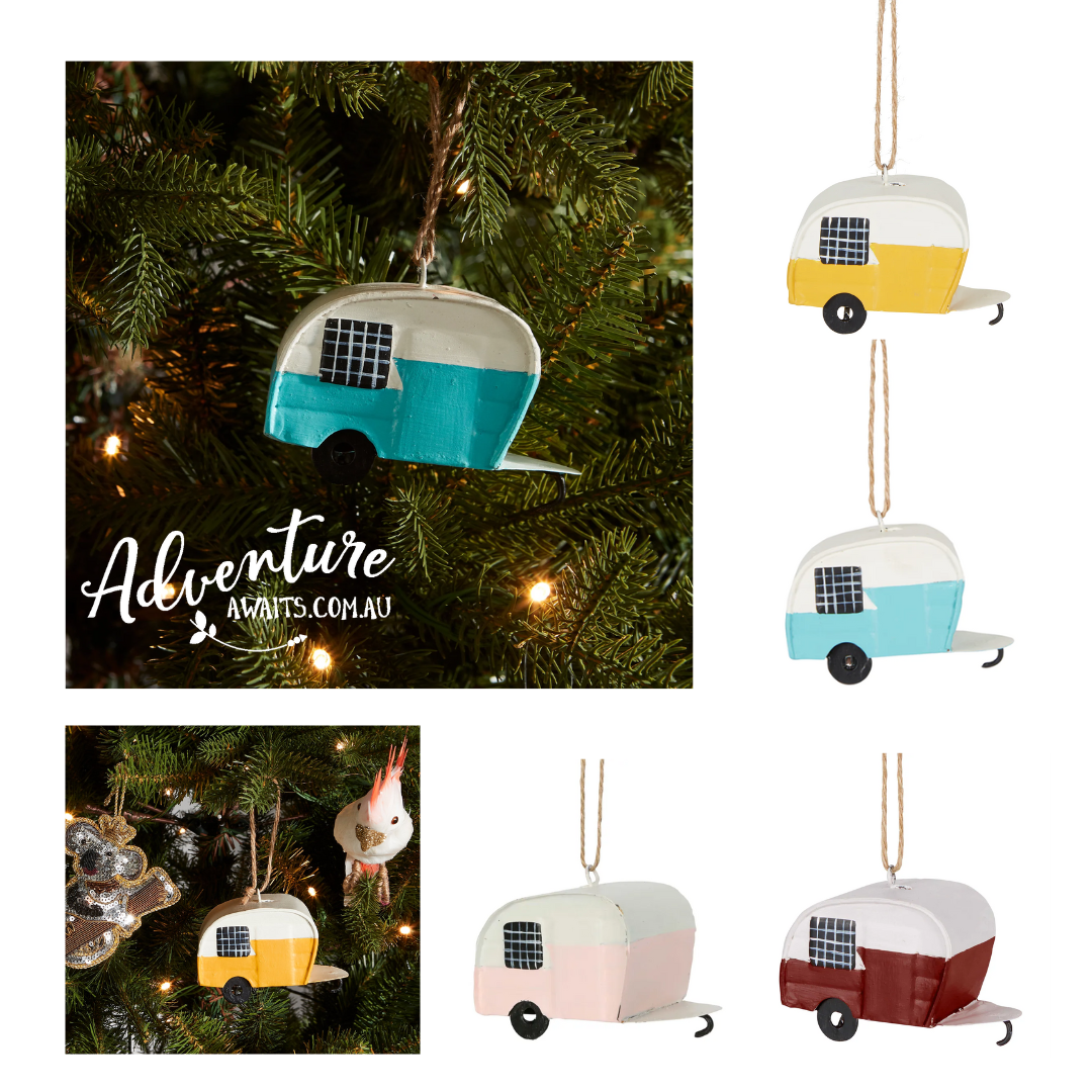 Caravan Christmas Tree Decoration Retro Australian Van – Adventure Awaits