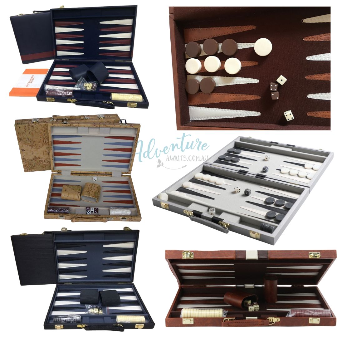 Deluxe Backgammon Attache Set Classic Boardgame Suitcase – Adventure Awaits