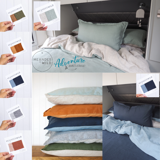 MeanderWild Caravan Bedding – Zip-In Cotton Sheets for Aussie Vans