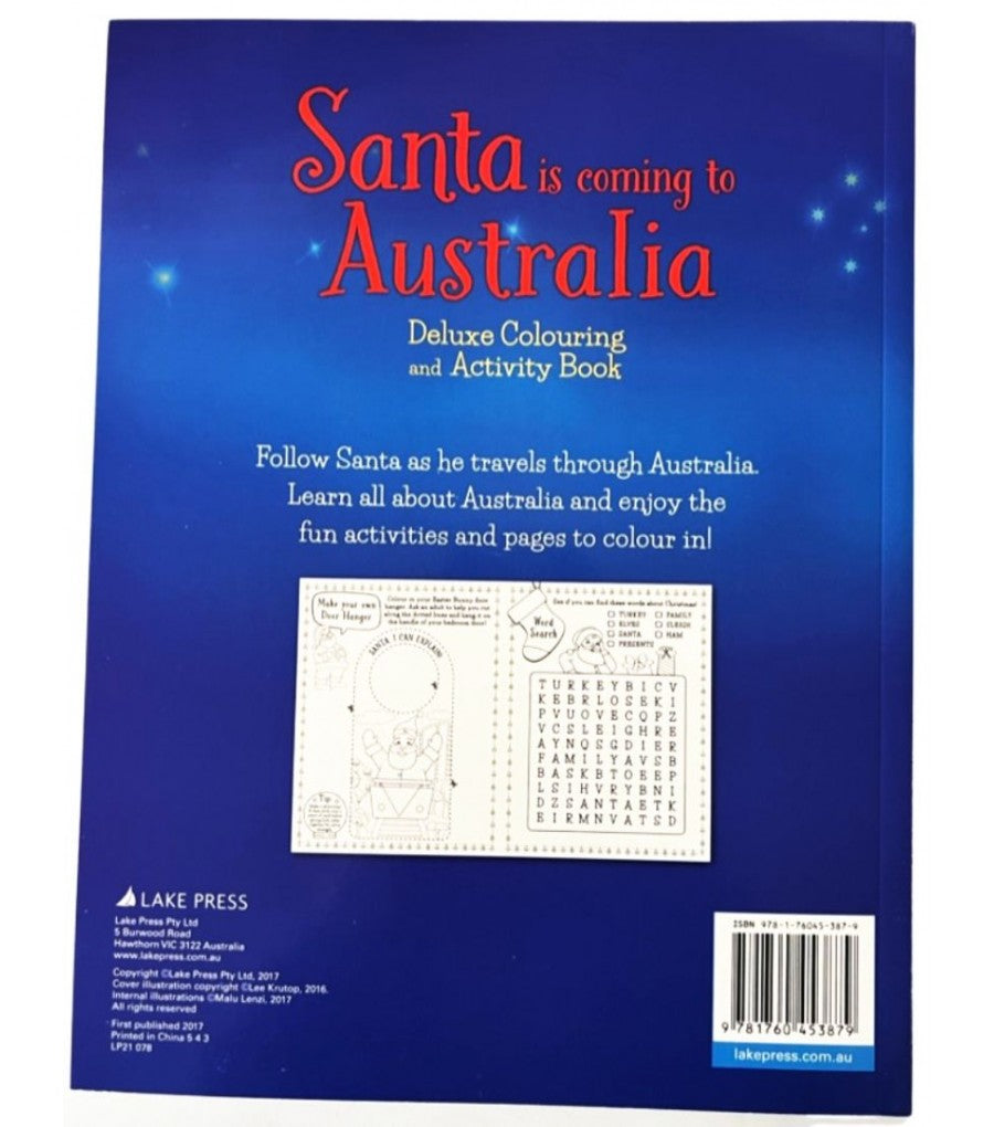 Santa Is Coming To Australia Deluxe Colouring Book Christmas Colouring ...
