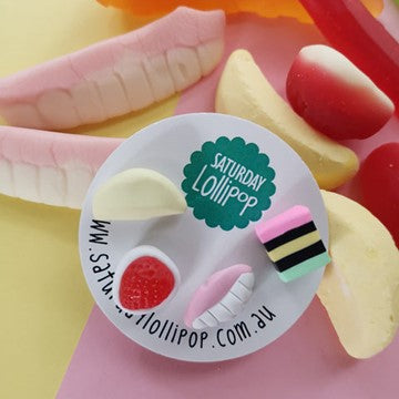 Saturday Lollipop Stud Earrings Lolly Bag Party Mixed Lollies ...