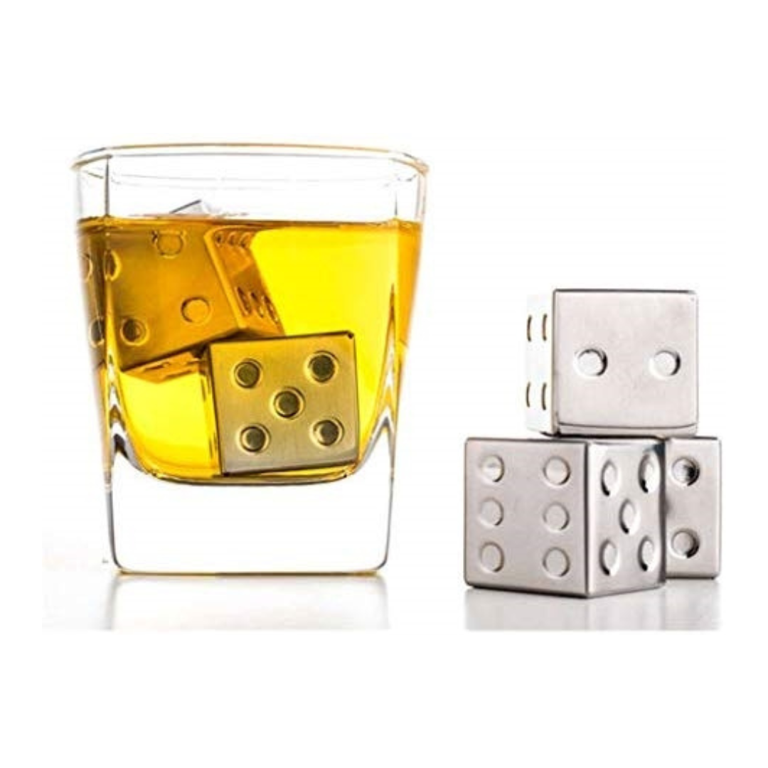 Men's Republic | Stainless Steel Dice Ice Cubes 4 pack – Adventure Awaits