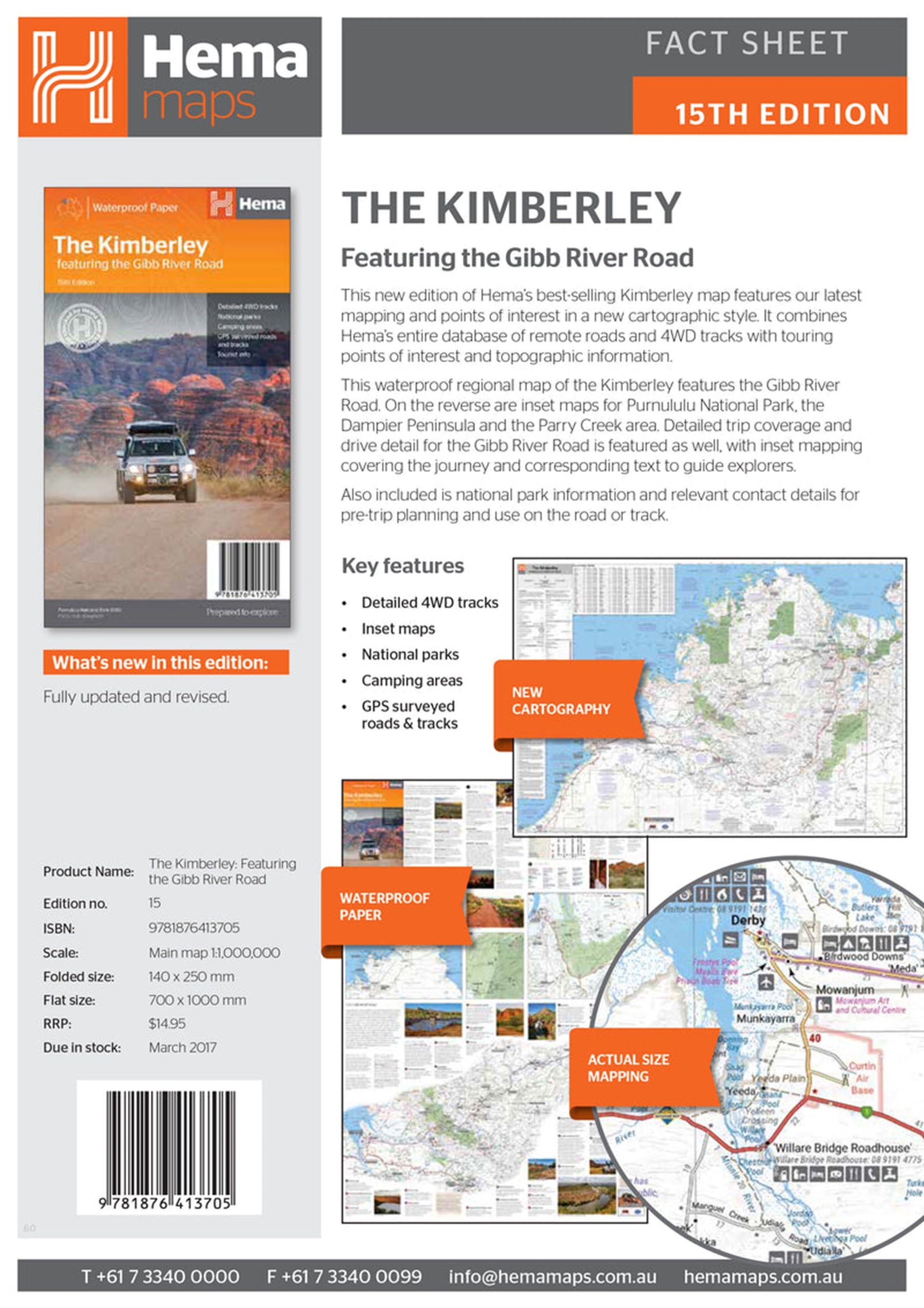 Hema Kimberley Map – Gibb River Road & Regional WA | Waterproof 4WD Map