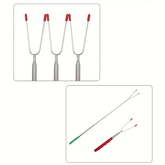 Extendable Stainless Steel Roasting Forks – Perfect for Camping & BBQs