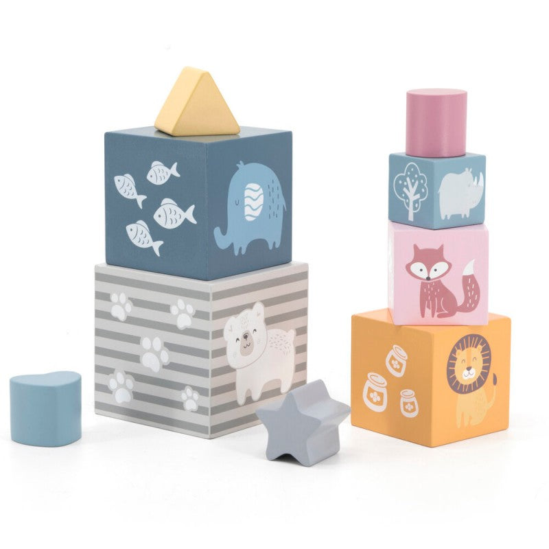 PolarB Nesting & Stacking Blocks Baby Wooden Toys Games Gifts ...