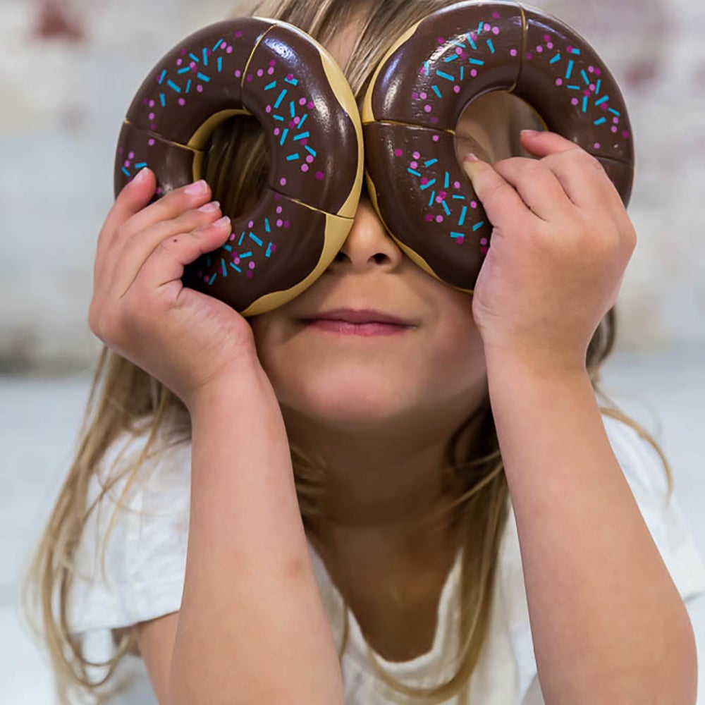 Make Me Iconic Donut Puzzle Kids Wooden Toy Play Set – Adventure Awaits