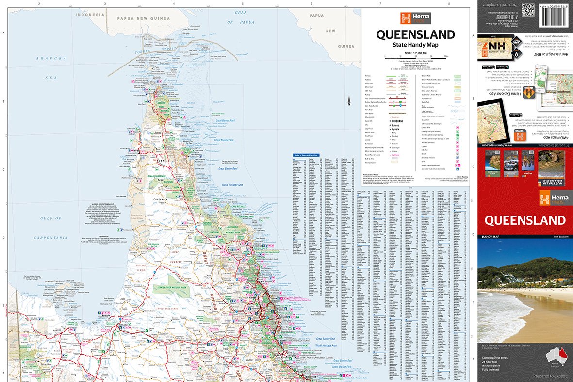 Hema Maps Queensland | Handy Map | Compact QLD State Map – Adventure Awaits