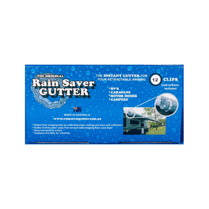 Rain Saver Gutter Box Set 12 Clips Caravan Awning Water Diverter ...