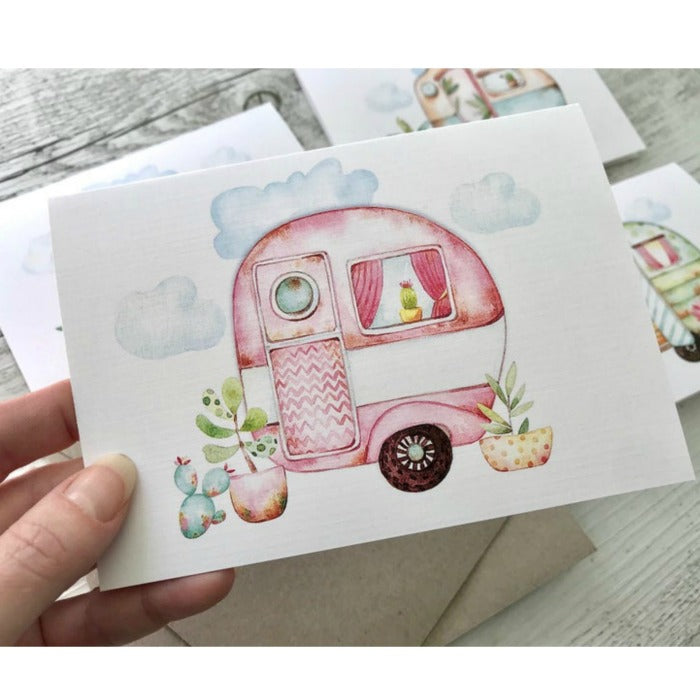 Vintage Caravan Card Set Caravan Stationary Blank Greeting Cards ...