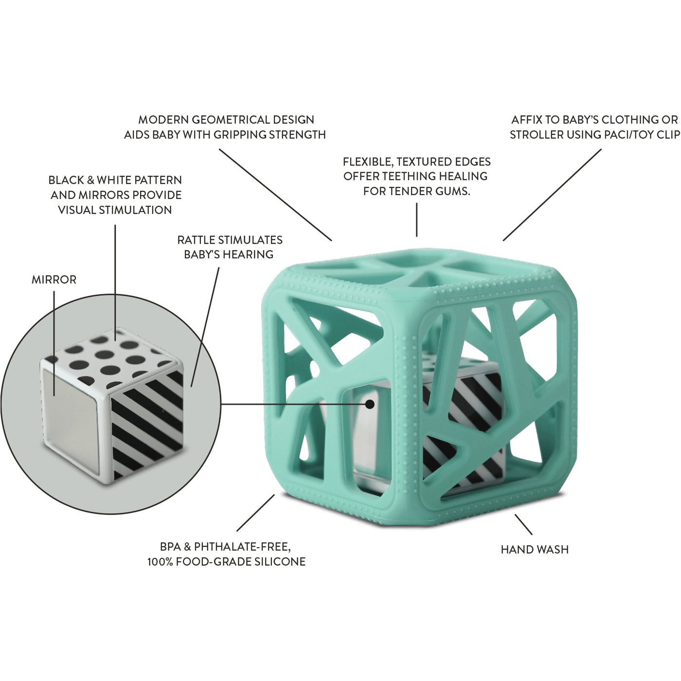 Malarkey Kids Chew Cube Baby Teething Toy