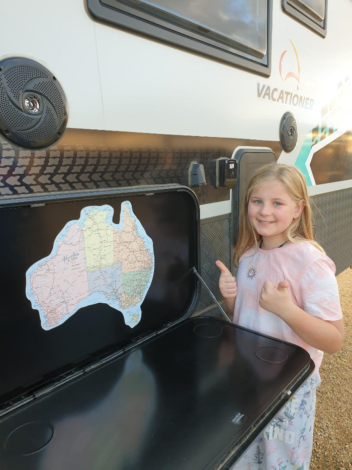 Map of Australia Sticker UV Fabric Caravan Camping RV Travel Decal ...