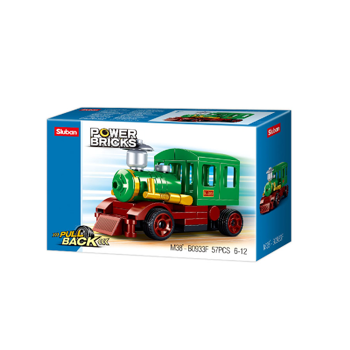 Sluban Bricks Power Bricks Pull Back Train – Adventure Awaits