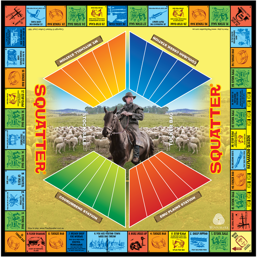 Squatter Compact Board Game Family Australian Sheep Farm Travel Games ...