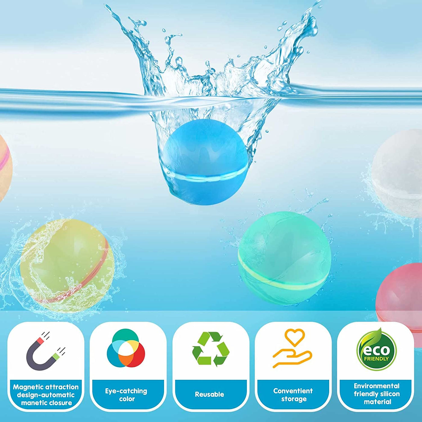 Reusable Silicone Water Balloons Magnetic Bombs